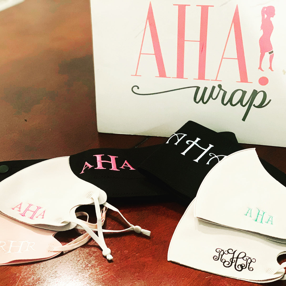 Face Masks with Custom Monogram – AHA WRAP